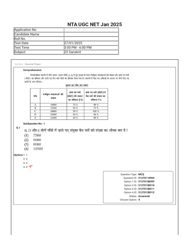 UGC NET Question Papers Sanskrit | PDF | Multiple Choice | Tests