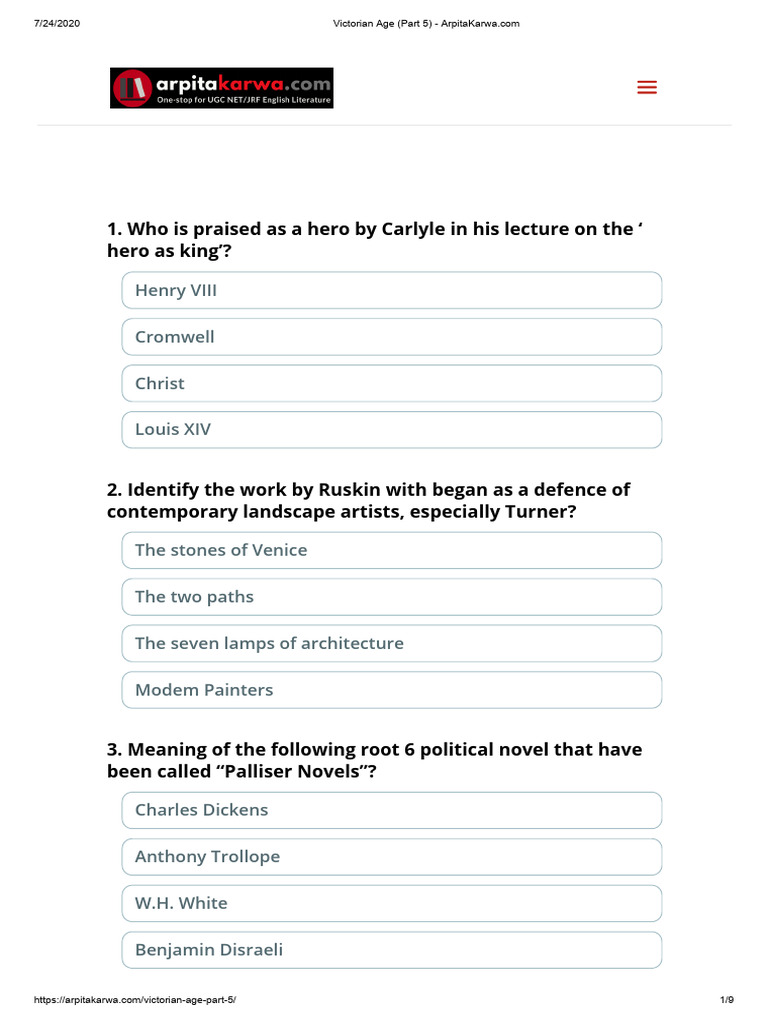 Victorian Age (Part 5) | PDF | Great Expectations