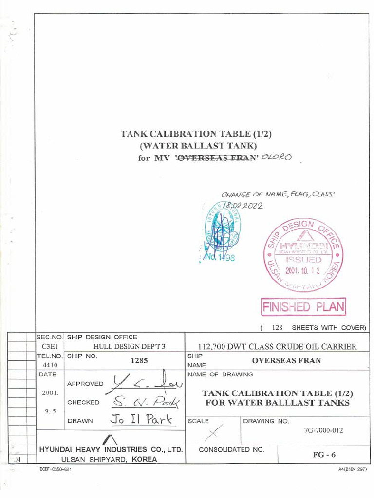 Fg-6 Tank Calibration Table 1.2 | PDF