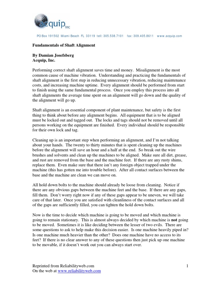 Fundamentals of Shaft Alignment | PDF | Machines | Mechanical Engineering