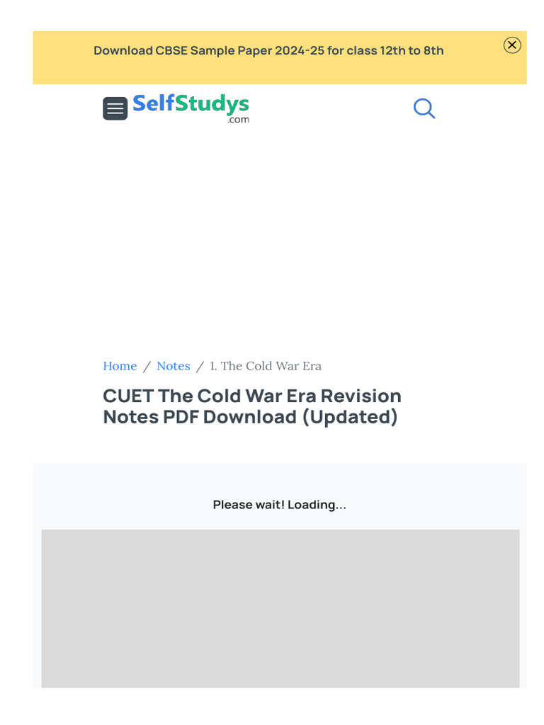 CUET Cold War Era Revision Notes | PDF | Human Communication