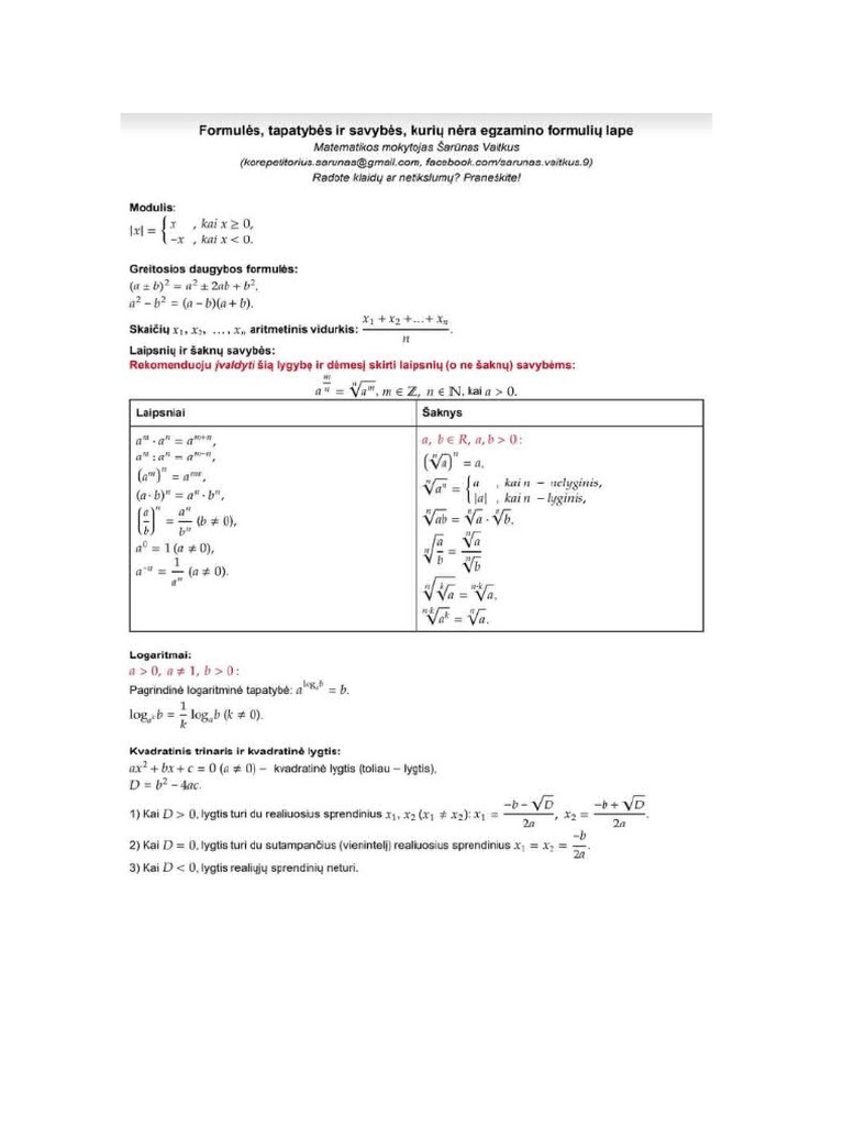 Formules Ne VBE | PDF