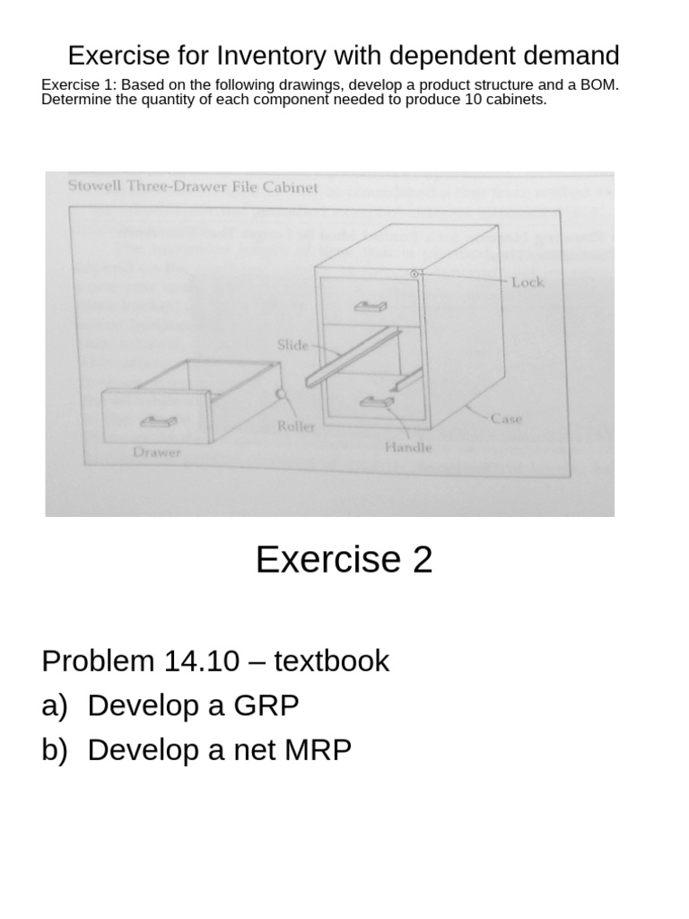 Exercise For Inventory With Dependent Demand | PDF