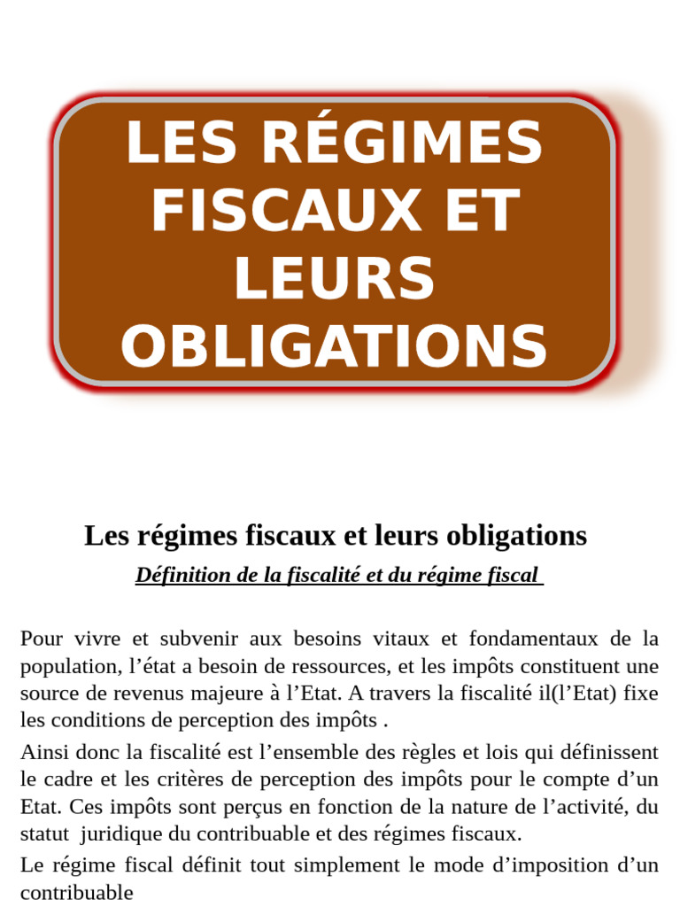 Régimes fiscaux et obligations au Togo | PDF | Impôts | Impôt sur le revenu