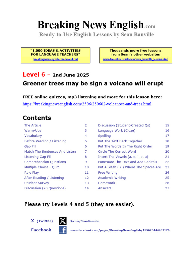 Volcanoes and Trees | PDF | Volcano | Types Of Volcanic Eruptions