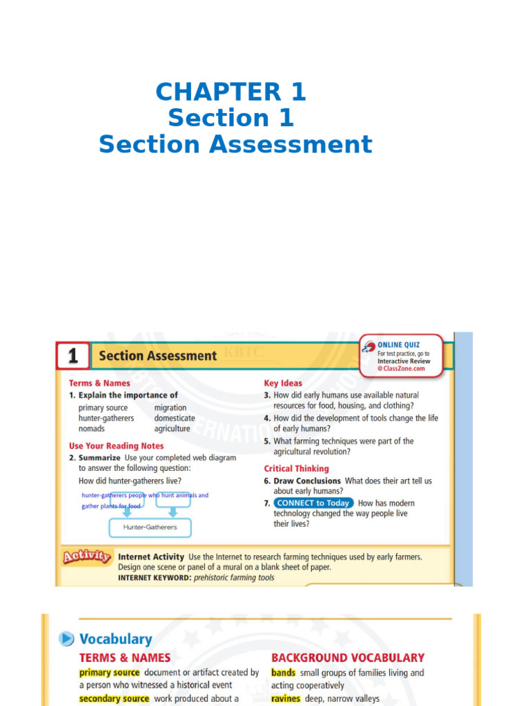 Chapter 1 Section 1 Assessment | PDF