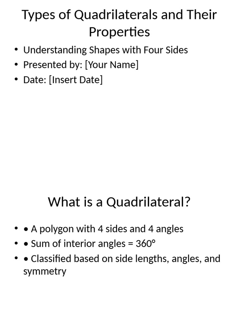 Understanding Quadrilaterals and Their Properties | PDF