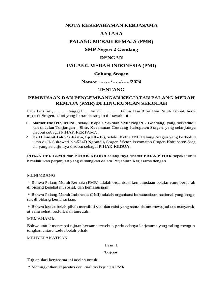Mou Pmi-Pmr | PDF