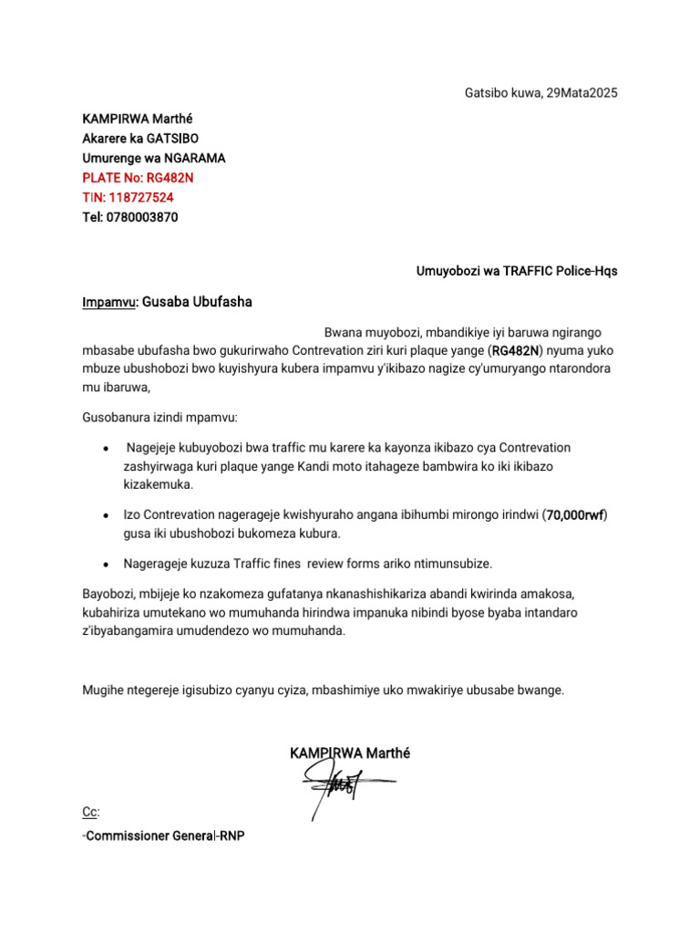 Police Letter | PDF