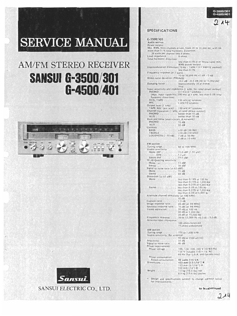Sansui G401 Rec SM | PDF