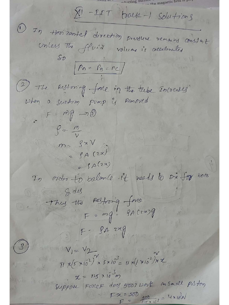 x1 Iit Track 1 Physics Solutions | PDF