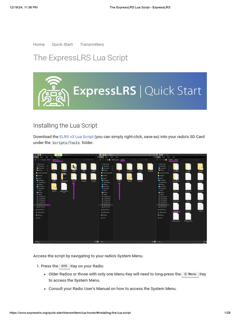 The ExpressLRS Lua Script - ExpressLRS | PDF | Radio | Data Transmission