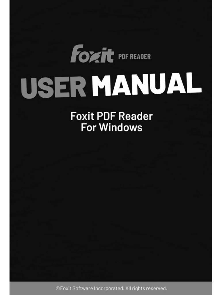 Foxit PDF Reader User Manual | PDF