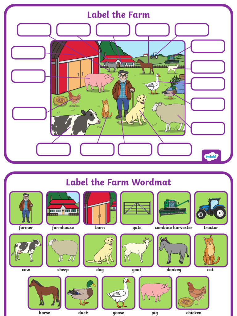 T TP 1657784984 Farm Label The Picture Activity Sheet Ver 2 | PDF