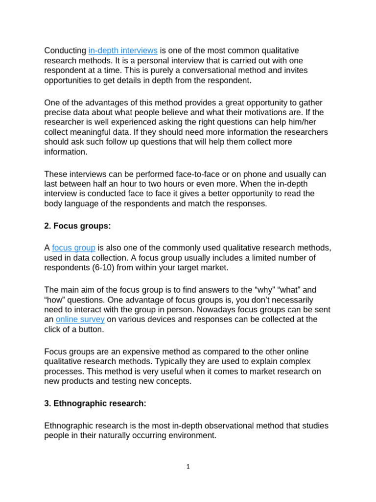 Qualitative and Quantitative Research | PDF | Qualitative Research | Focus Group