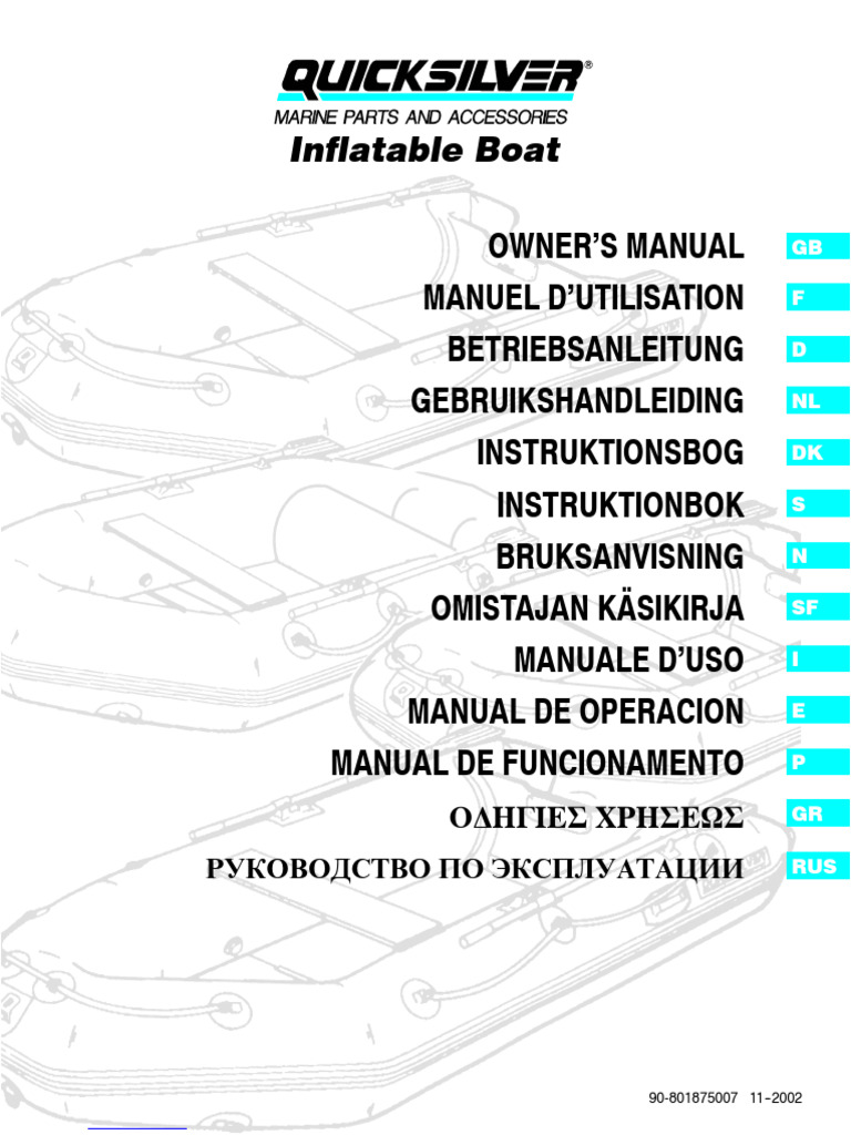 Quicksilver Handleiding Verglijkbare Boot | PDF