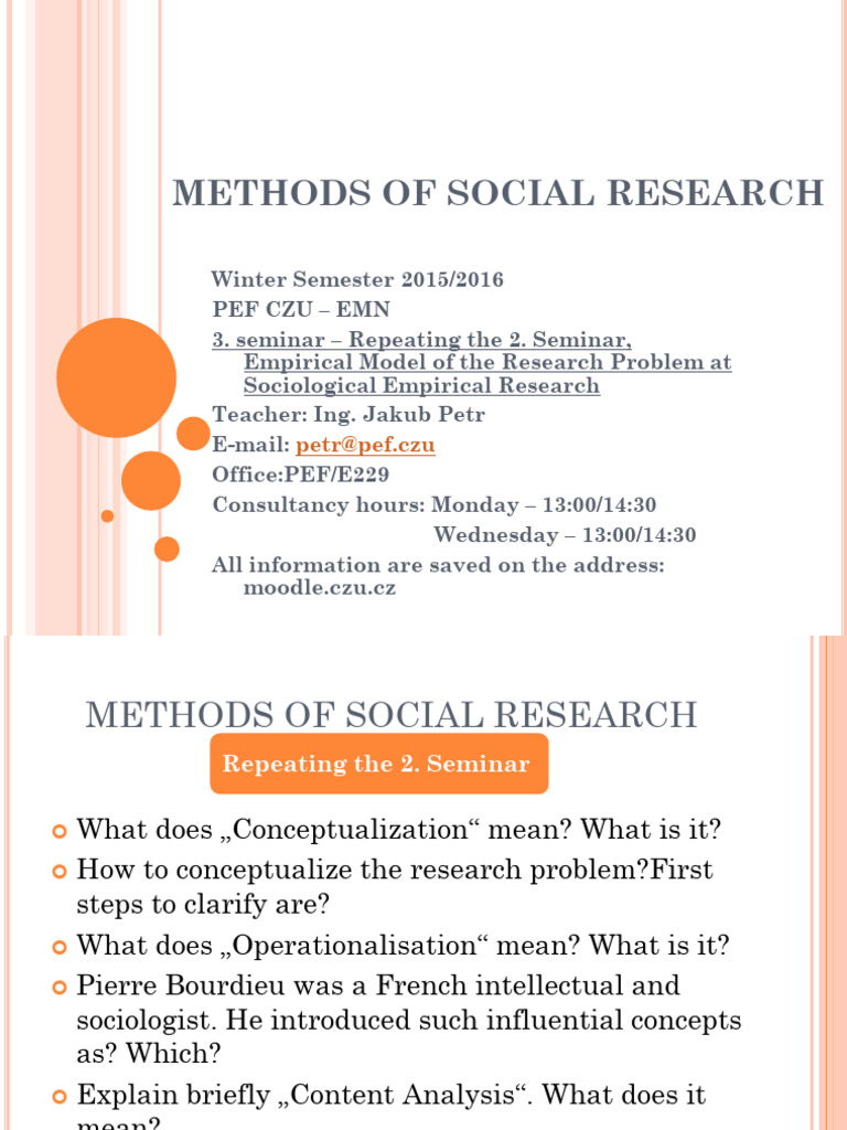 Seminar - Methods of Social Research | PDF | Sampling (Statistics ...