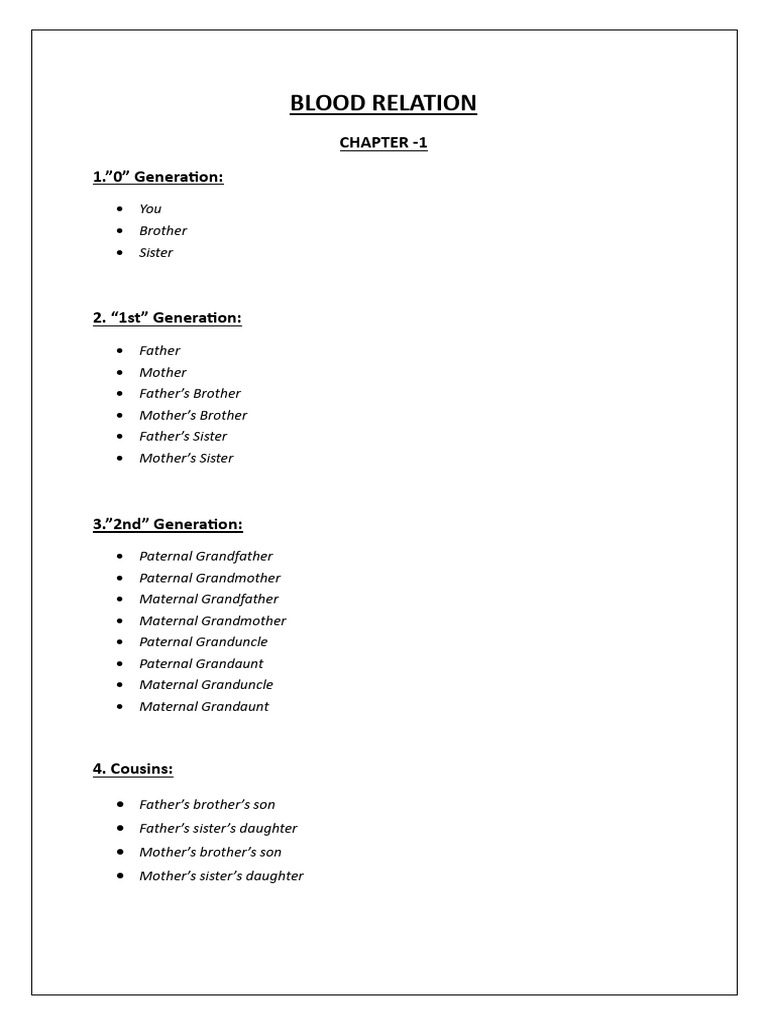 Understanding Blood Relations | PDF