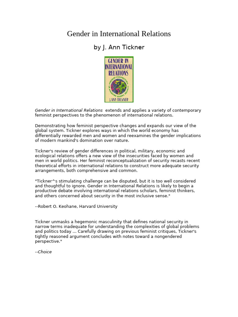Feminist Perspectives on Global Security | PDF | Gender Studies | Feminism