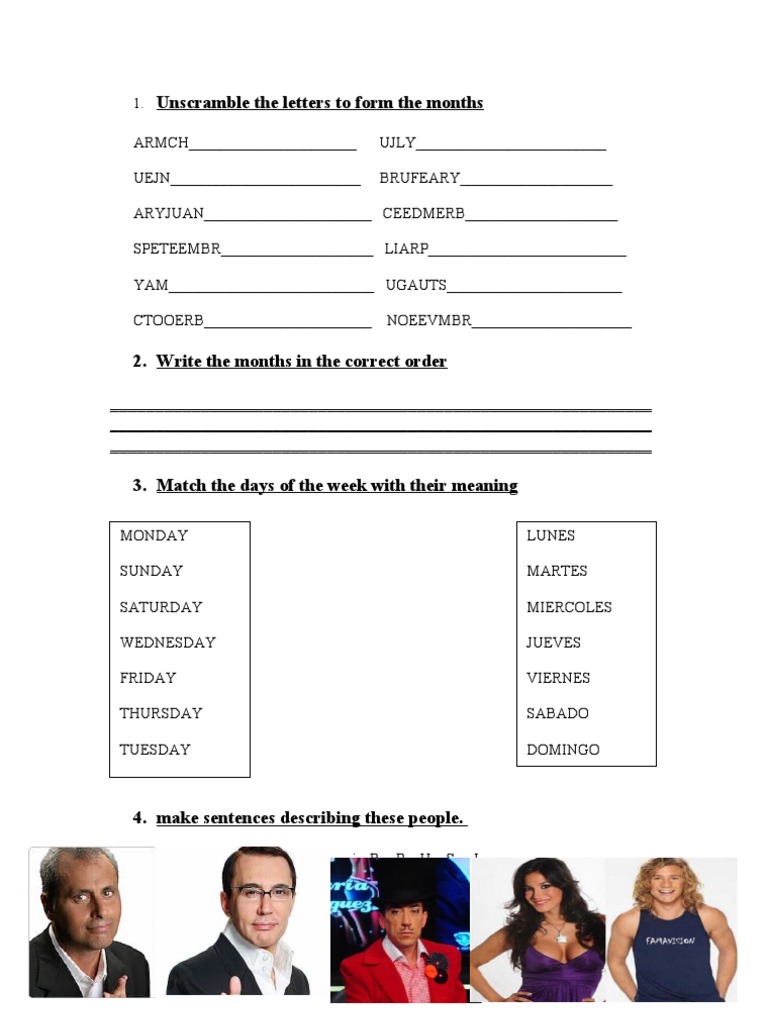Unscramble The Letters To Form The Months | PDF | Sports