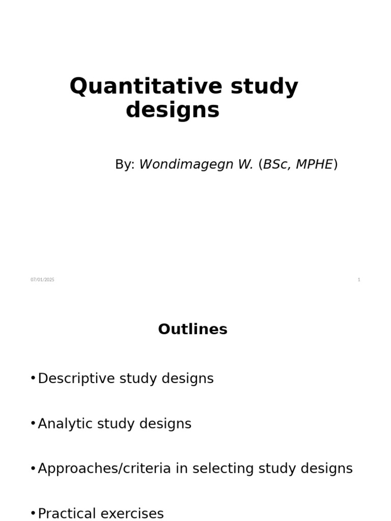 Qauntitative Study Designs | PDF | Cohort Study | Randomized Controlled Trial