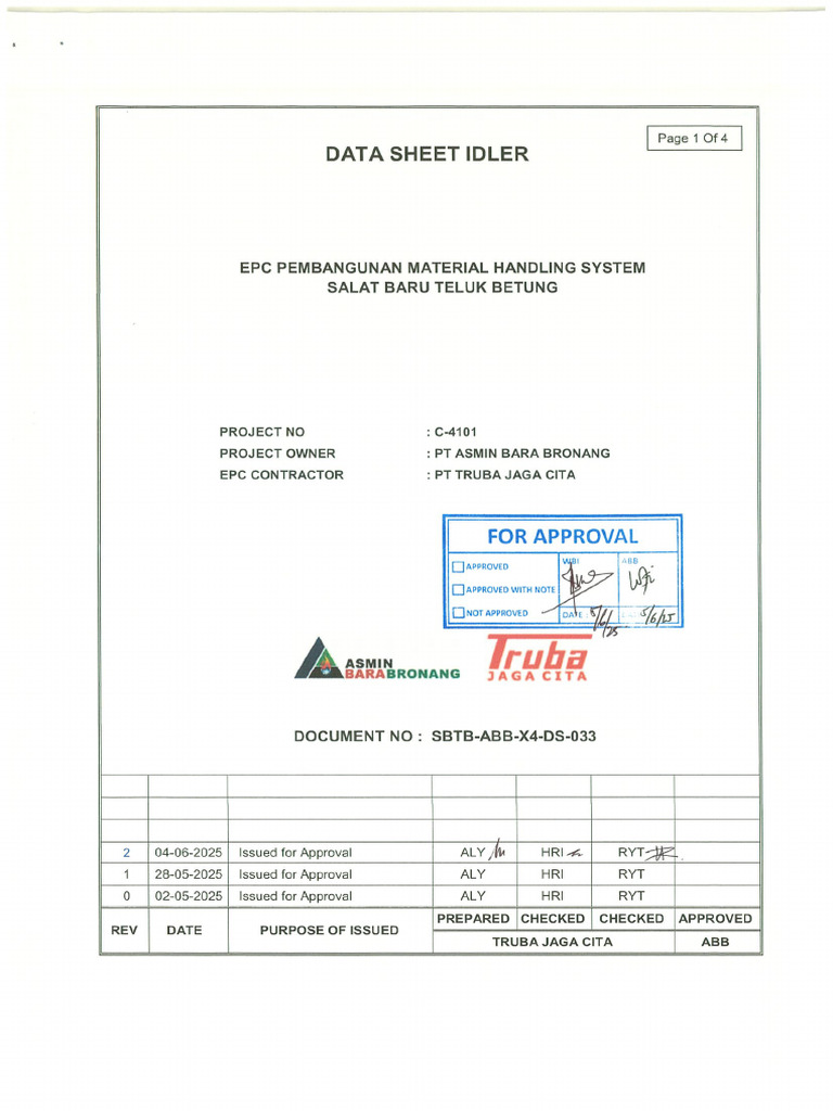 Sbtb-Abb-x4-Ds-033 - Data Sheet Idler Rev. 2 (A) | PDF