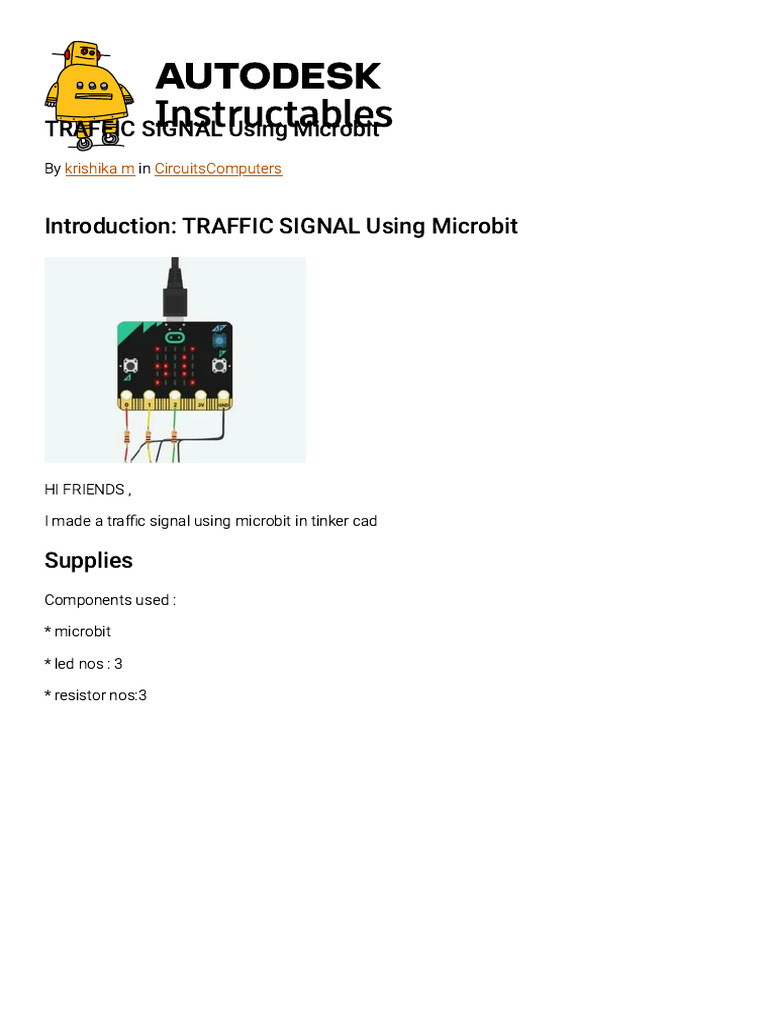TRAFFIC SIGNAL Using Microbit - 4 Steps | PDF