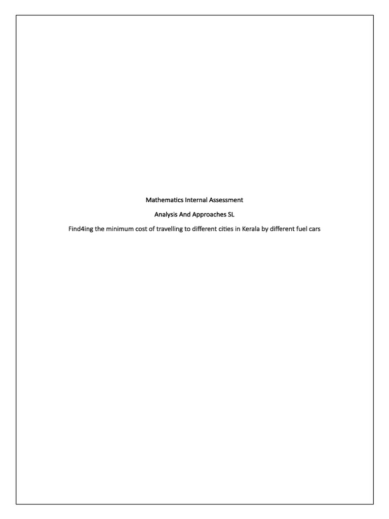 Akash Math IA Final Draft | PDF | Fuel Economy In Automobiles | Graph Theory