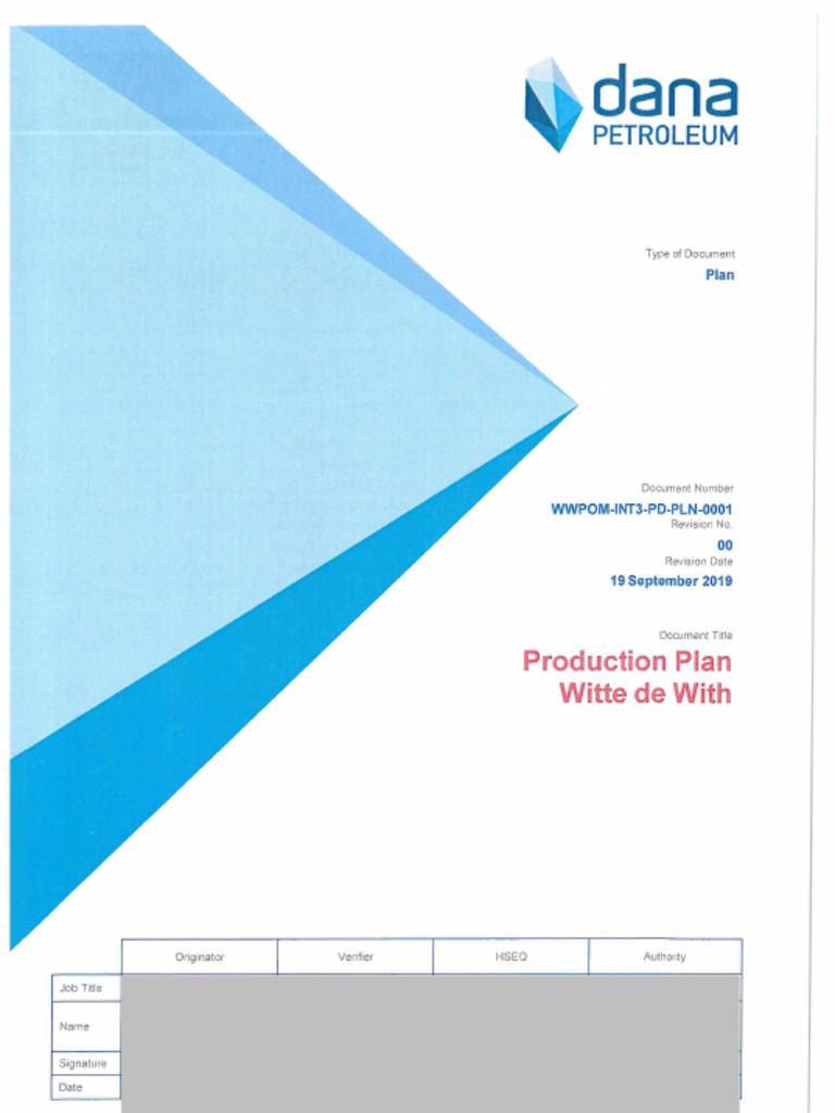 Winningsplan Witte de With | PDF | Petroleum Reservoir