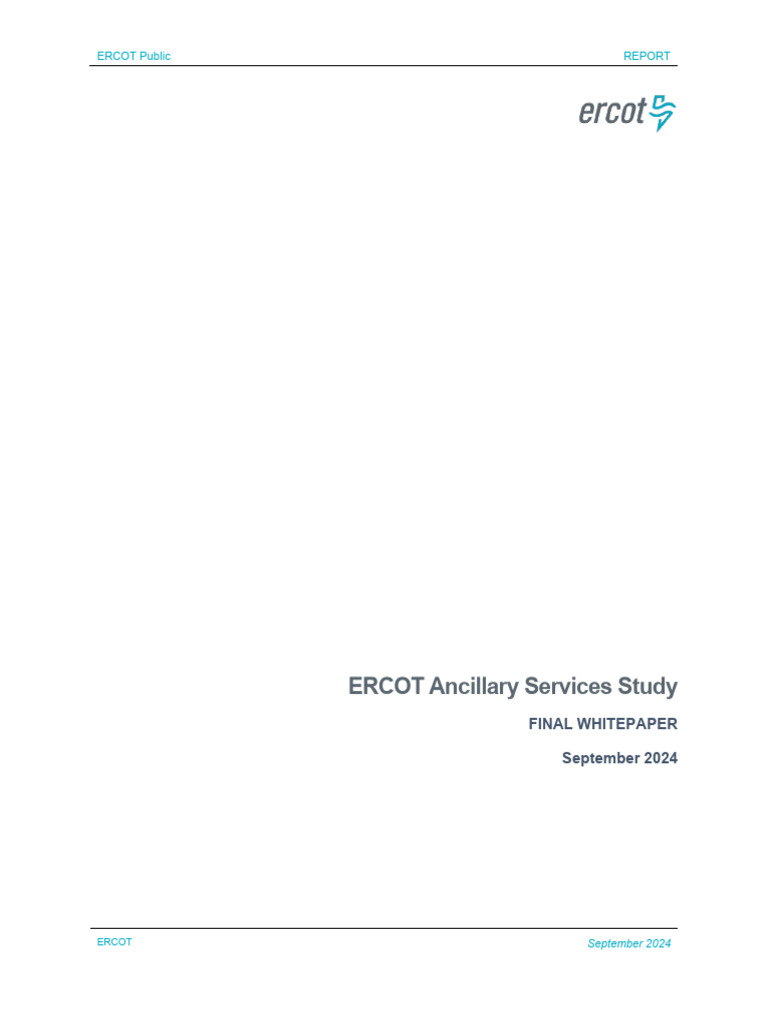 ERCOT Ancillary Services Study Final White Paper | PDF | Risk ...