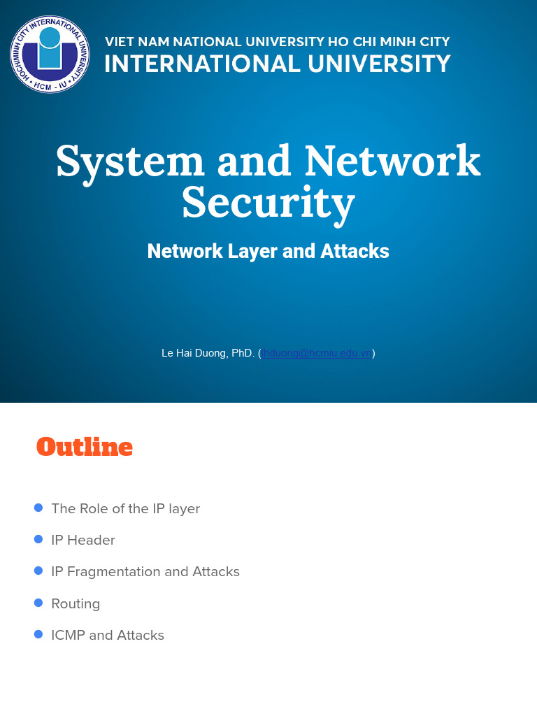 SNS Network Layer IP ICMP Attacks | PDF | Internet Protocols | Computer Science