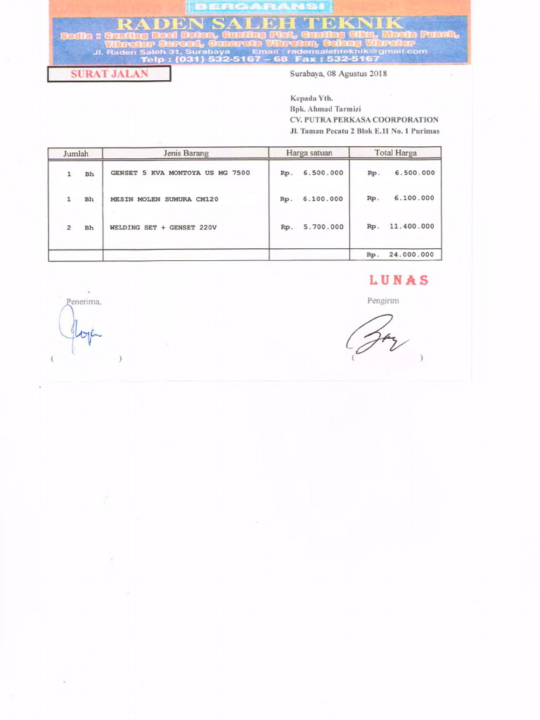 Nota Pembelian Alat PPC | PDF