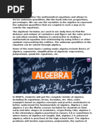 Comprehensive Algebra Topics List | PDF