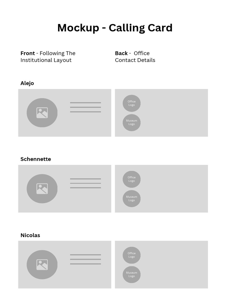 Mockup Design for Calling Card Layout | PDF