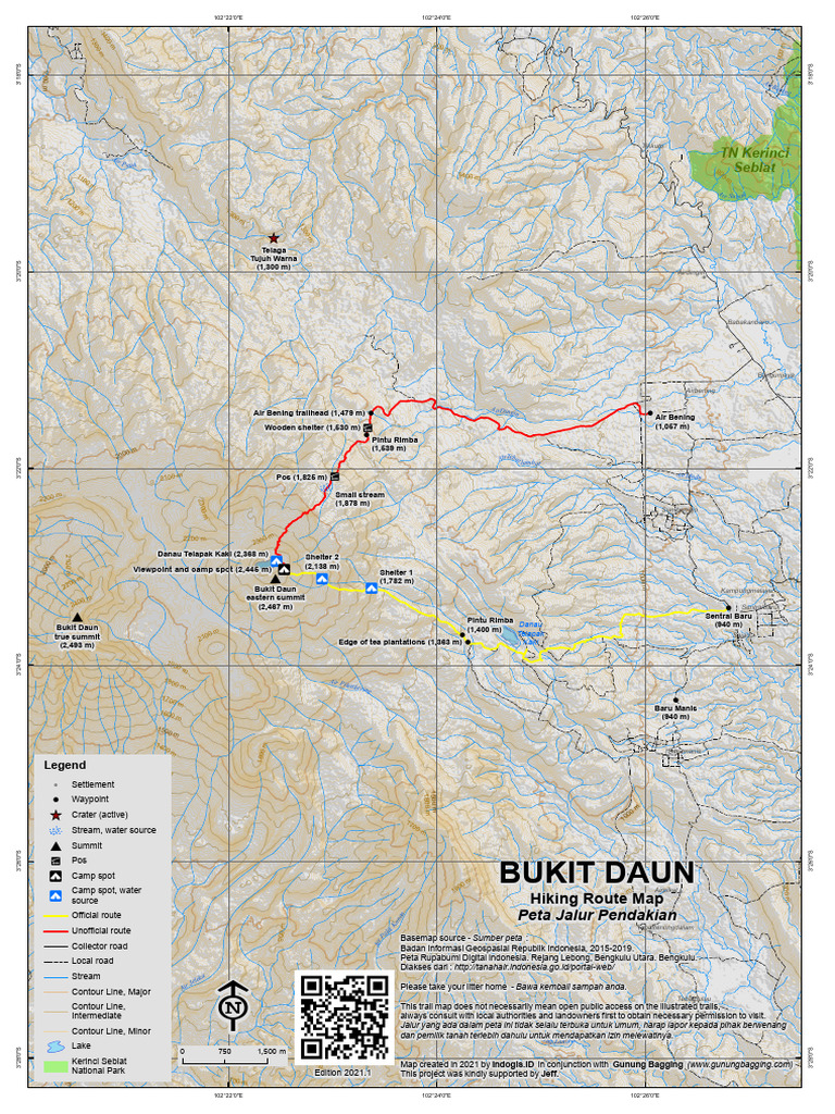 Bukit Daun Hiking Route Map | PDF
