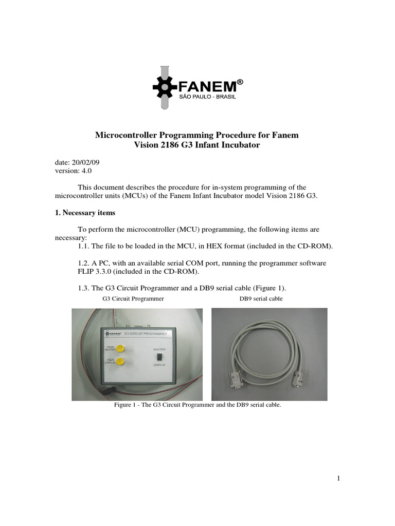 Microcontroller Programming Procedure For Vision 2186 V 4 | PDF ...