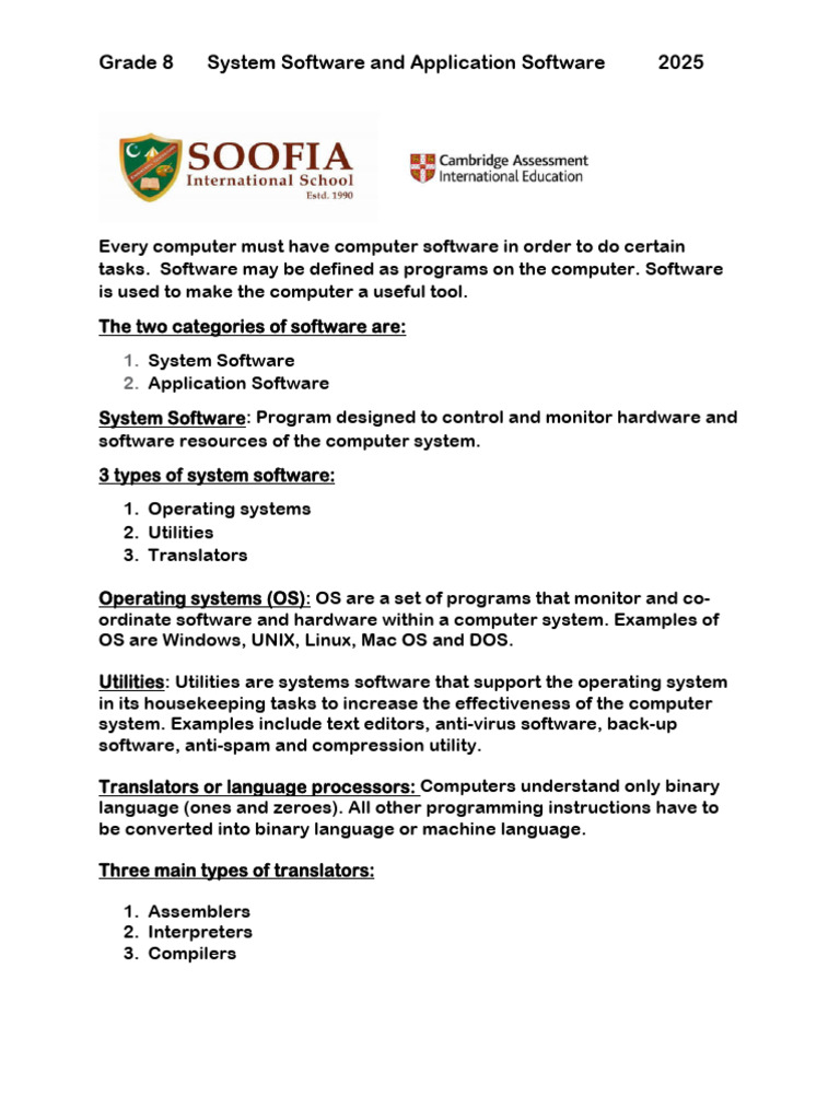 Application and System Software | PDF | Operating System | Application ...