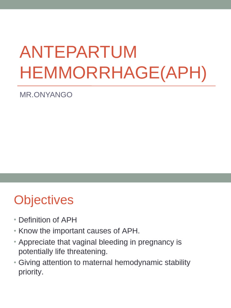 Antepartum Hemorrhage Overview | PDF | Childbirth | Human Pregnancy