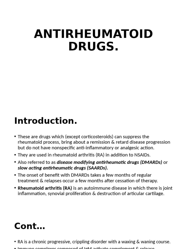 Antirheumatoid & Antigout Drugs | PDF | Gout | Rheumatoid Arthritis