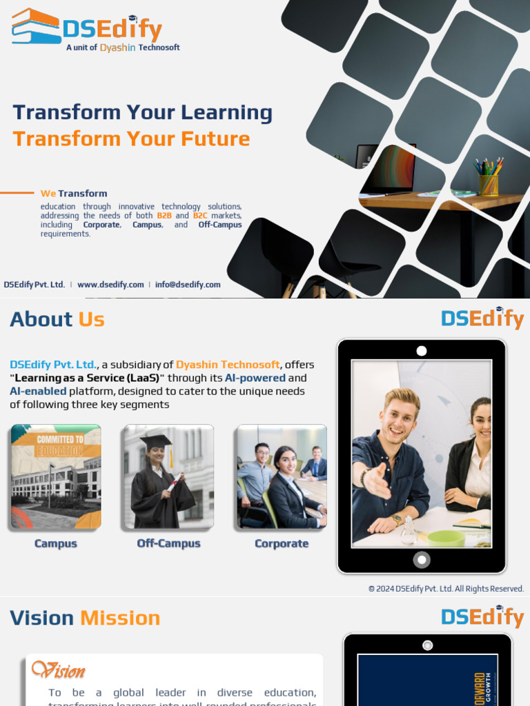 DSEdify Pitch Deck - Campus v2.1 | PDF | Learning | Business