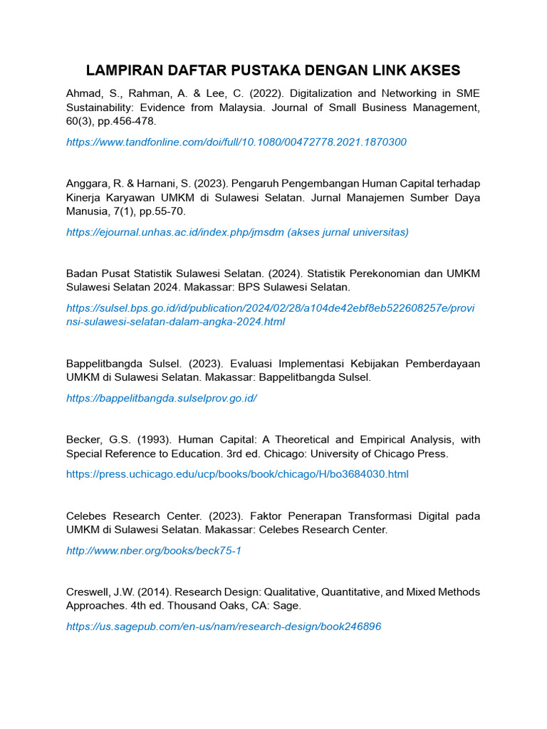 Lampiran Daftar Pustaka Dengan Link Akses | PDF