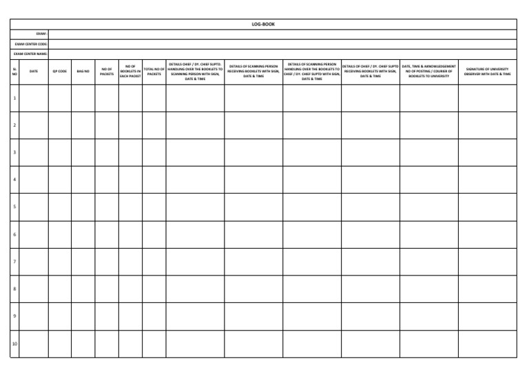 Log Book Format 2 | PDF