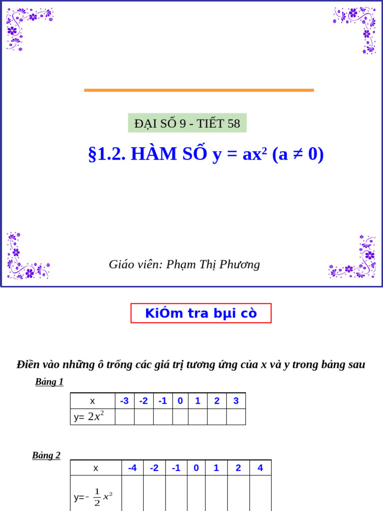 Chuong IV 2 Do Thi Cua Ham So y Ax A 0 | PDF