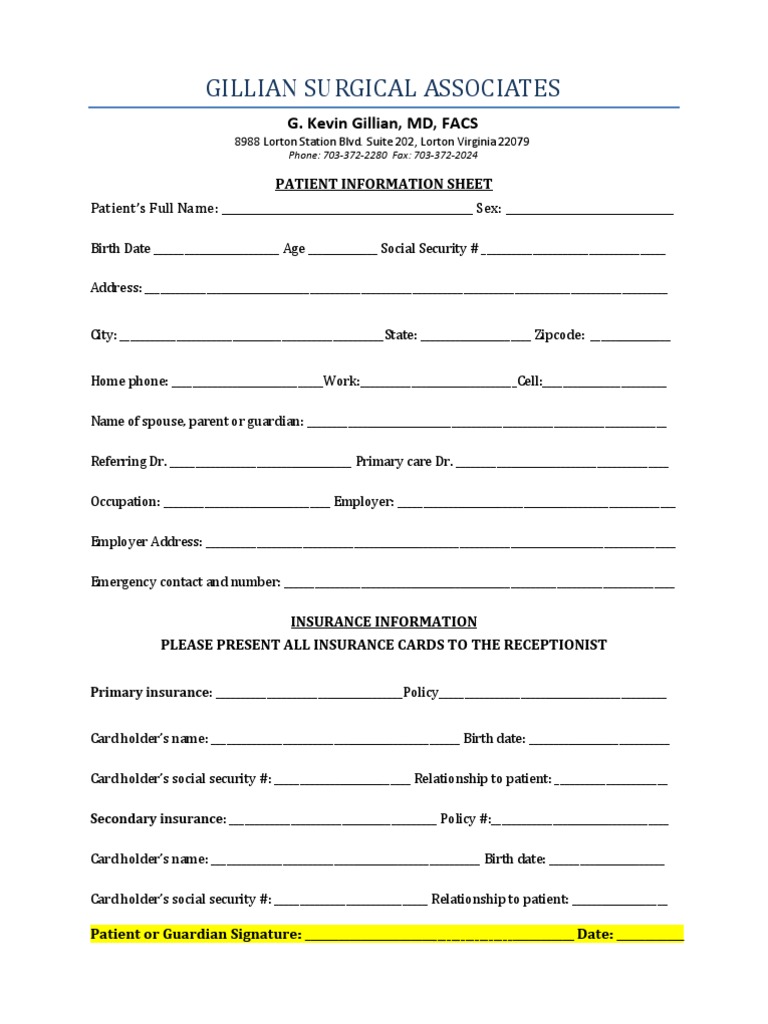 Updated VHC NP Forms | PDF | Patient | Health Insurance Portability And ...