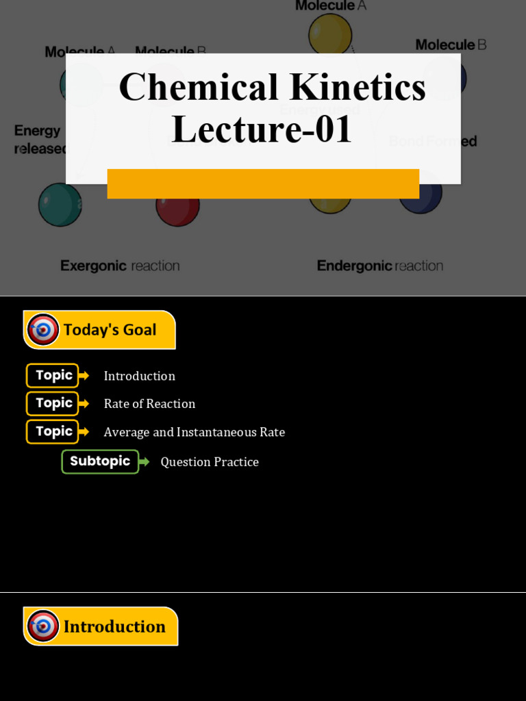 Kinetics Lec-01 SLC Chapter 3 Chemistry | PDF | Reaction Rate | Chemical Kinetics