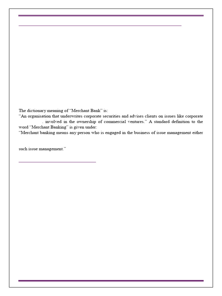 Overview of Merchant Banking in India | PDF | Banks | Securities (Finance)