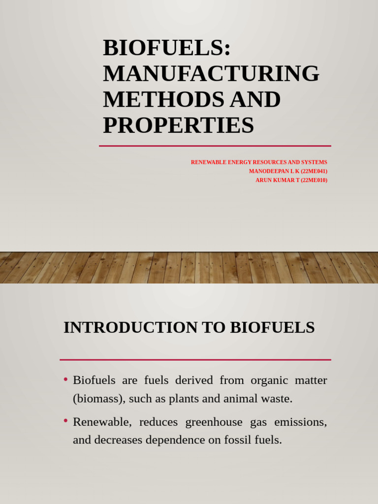 Biofuels Presentation | PDF | Biofuel | Biodiesel
