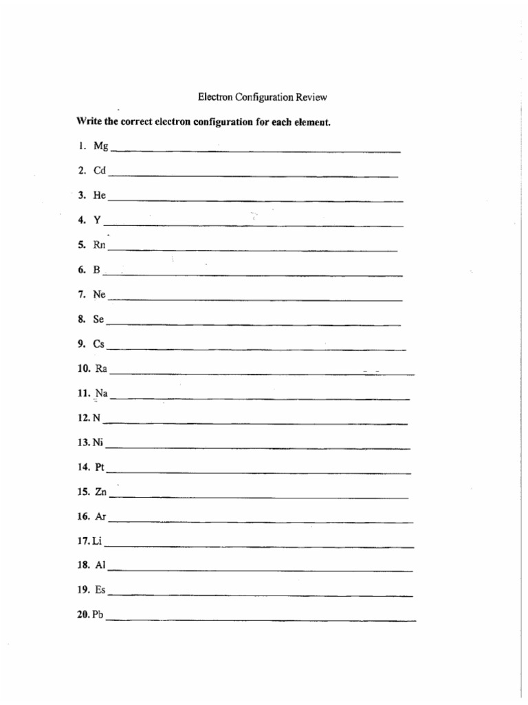 Electron Configuration Packet With Partial Key | PDF