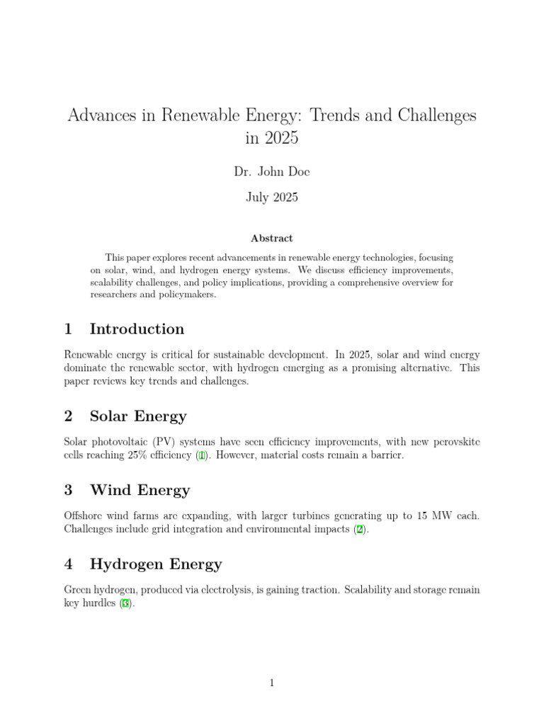 Renewable Energy Sources Power Cons | PDF