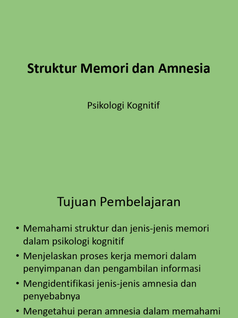 Struktur Memori Dan Amnesia Pdf